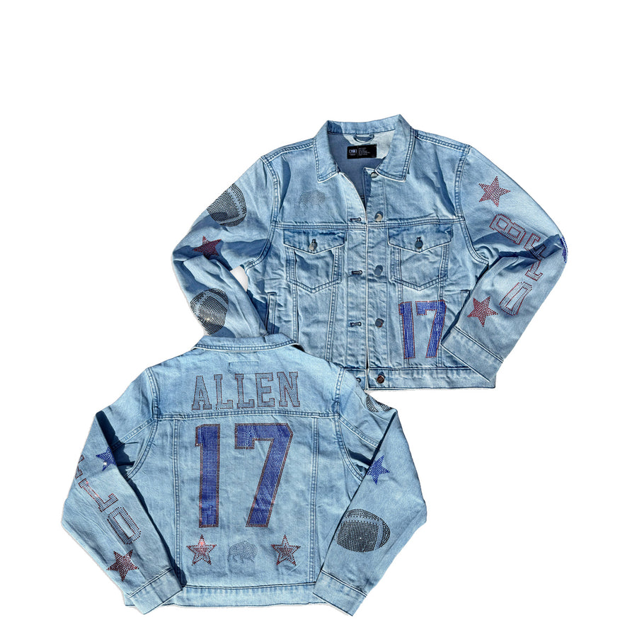 Buffalo Football Sparkle Denim Jacket - Buffalo Bills - Buffalo Bills ...